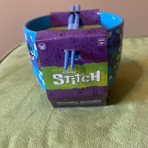 Disney | Dining | Disney Stitch Ceramic Bowl With Chopsticks And Spoon ...